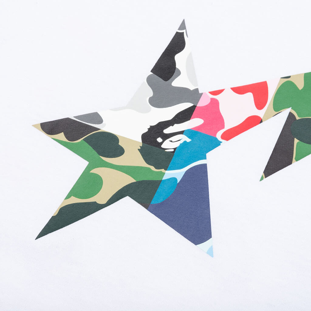 ABC Camo Crazy Bape Sta Logo Tee - White – Feature