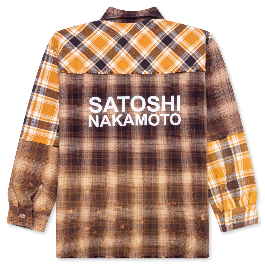 Patchwork Logo Flannel - Yellow/Brown – Feature
