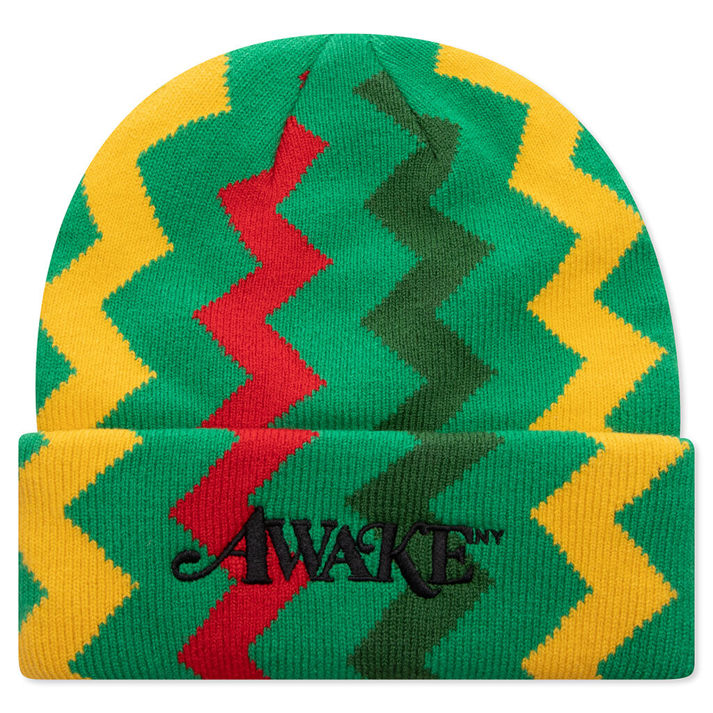 Awake Zig Zag Beanie - Green – Feature
