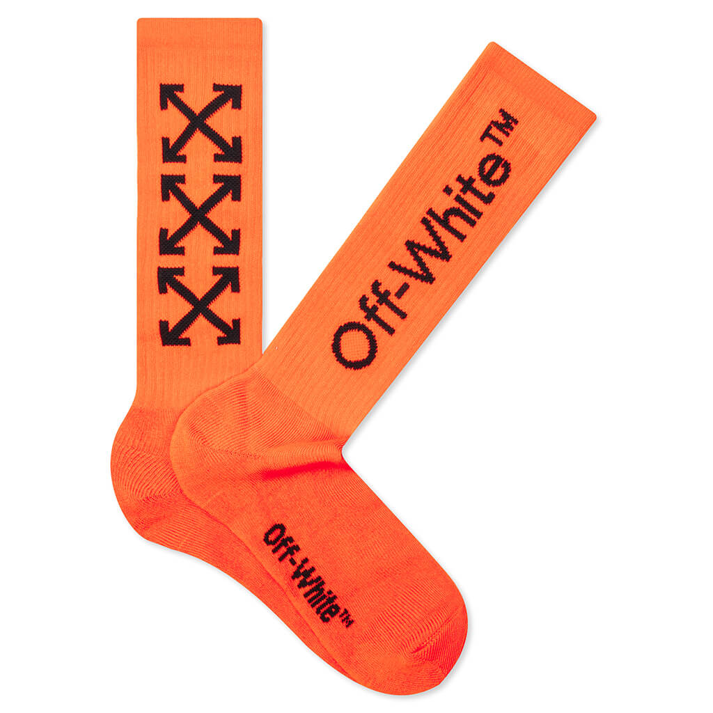 Arrow Mid Length Socks - Orange/Black – Feature