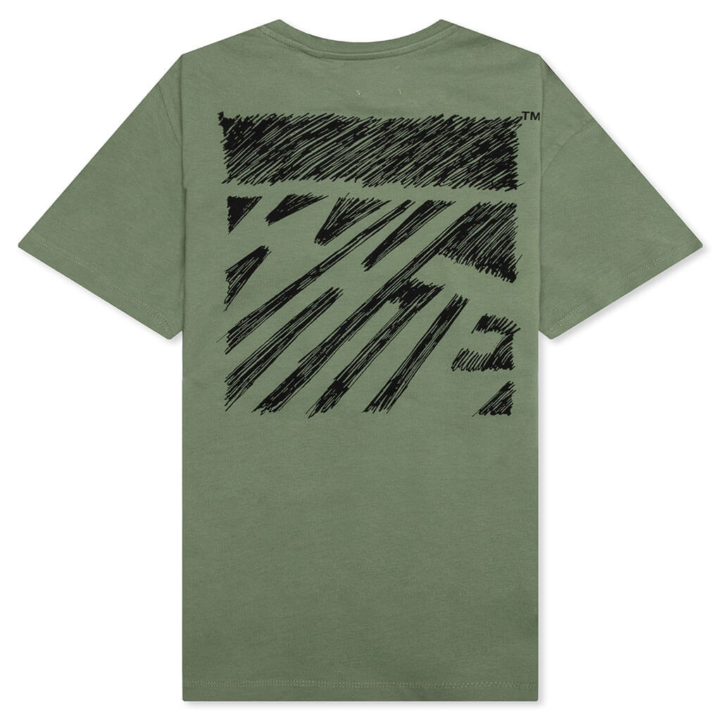 Kids Scribble S/S Tee - Olive/Black – Feature