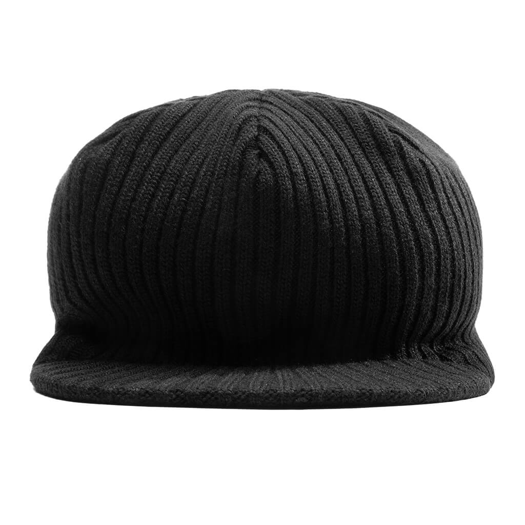 Ribbed Knit Bakerboy Cap - Black – Feature