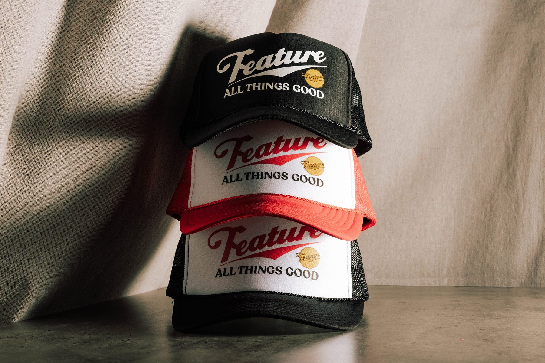 RESTOCKED: Feature Draft Trucker Hats
