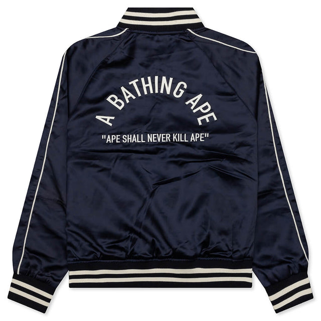 A Bathing Ape Nylon Varsity Jacket - Navy – Feature