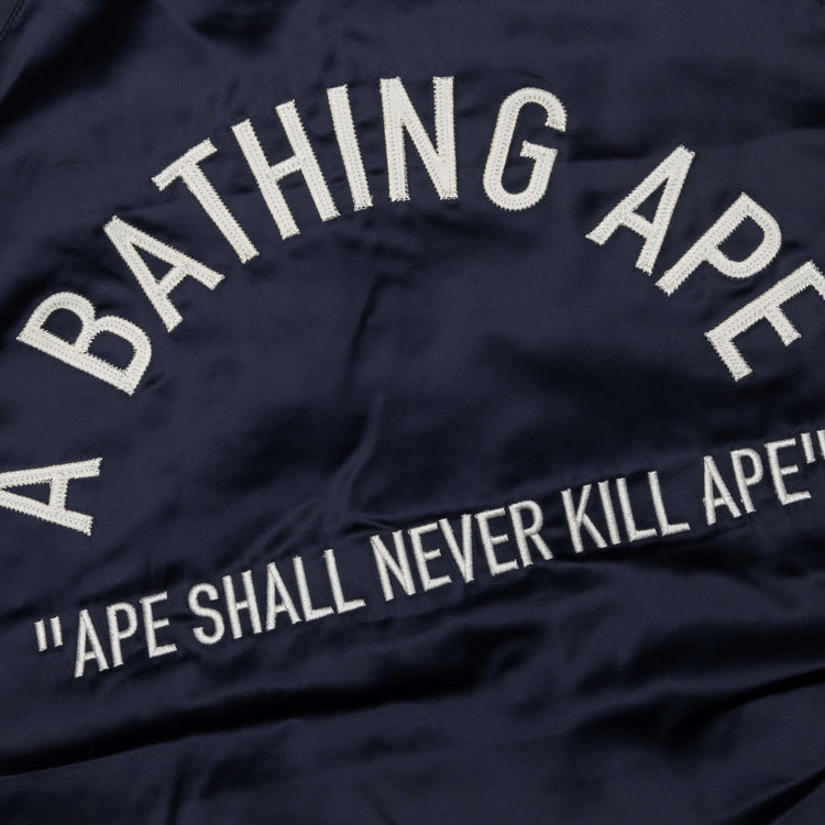 A Bathing Ape Nylon Varsity Jacket - Navy – Feature