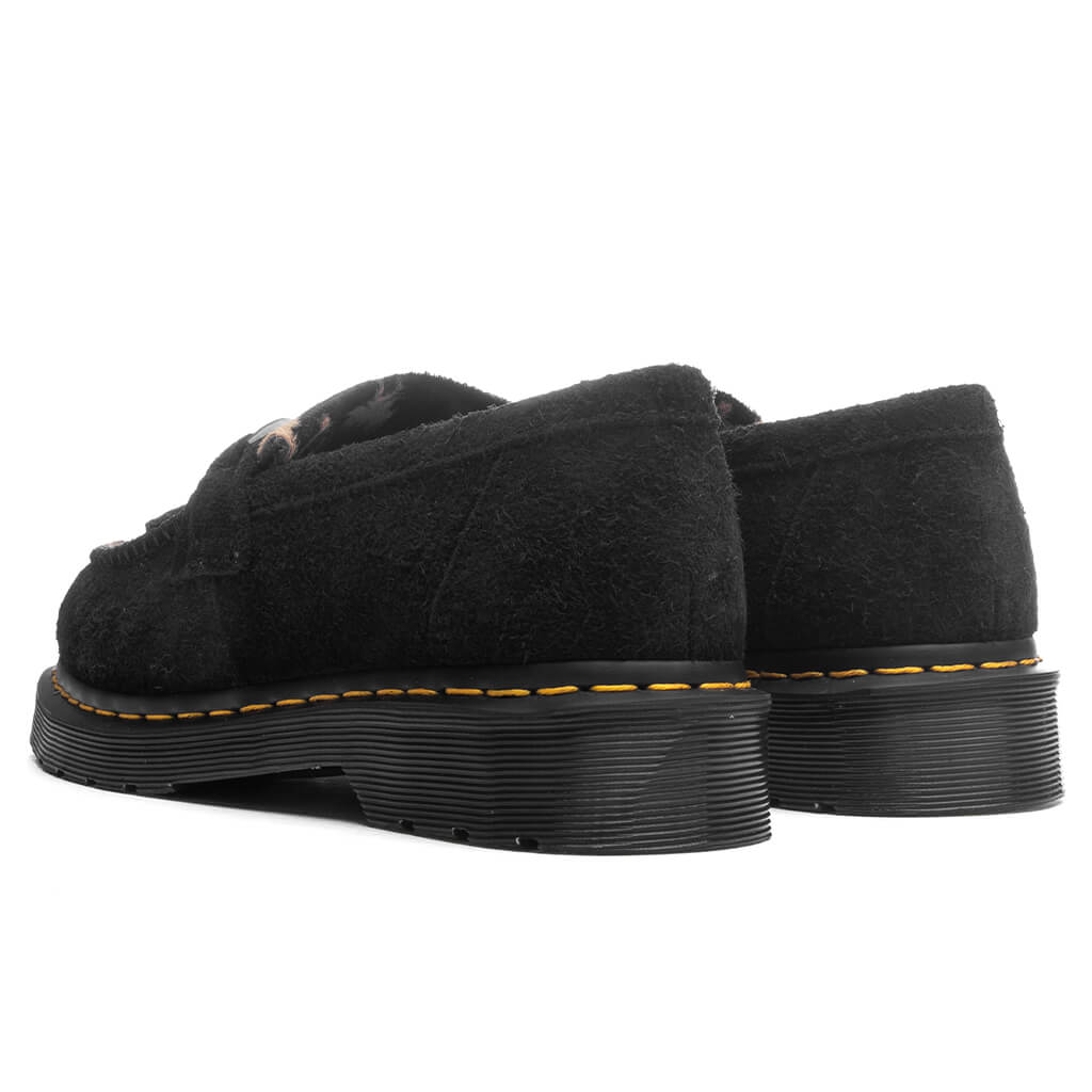 Adrian Snaffle - Black Napped Suede/Beige Contrast Hair On – Feature
