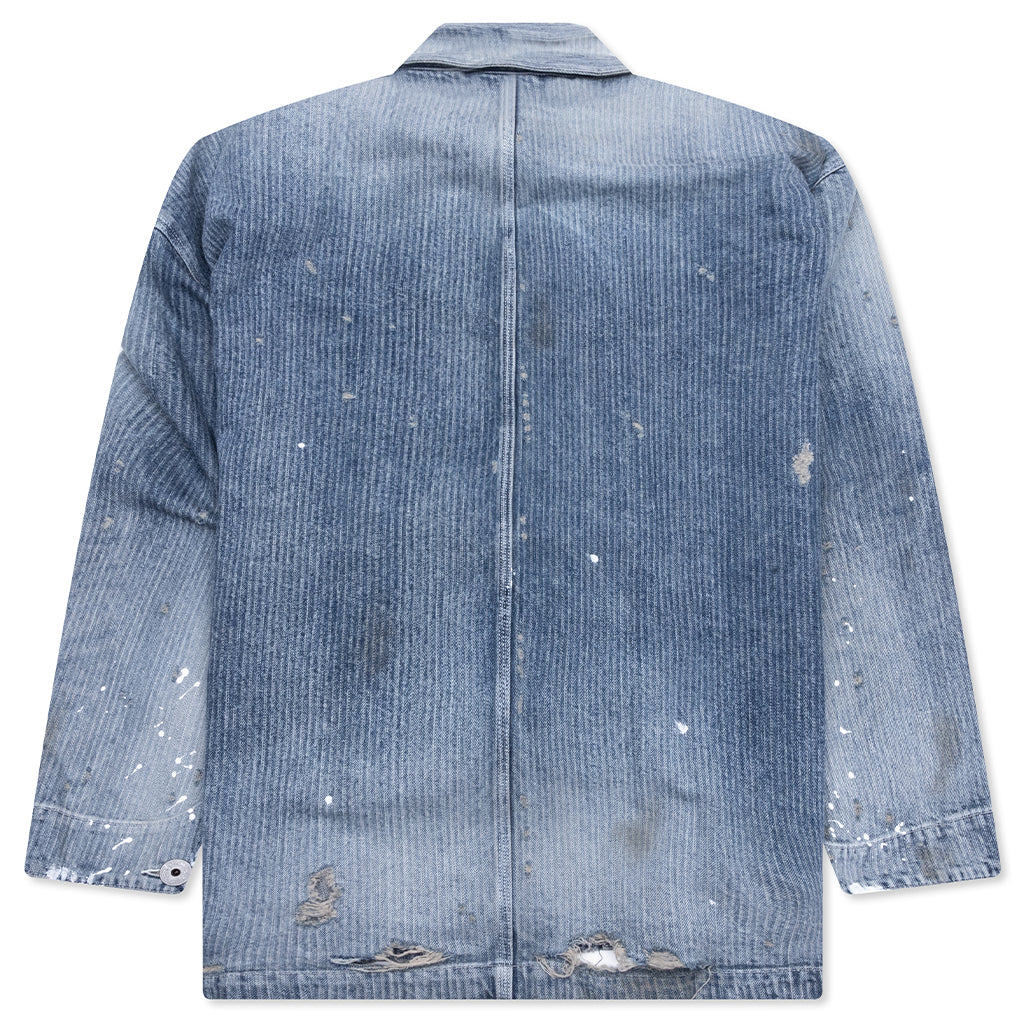 Aged Chore Jacket - Indigo – Feature
