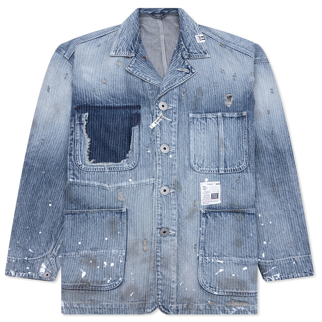 Aged Chore Jacket - Indigo – Feature