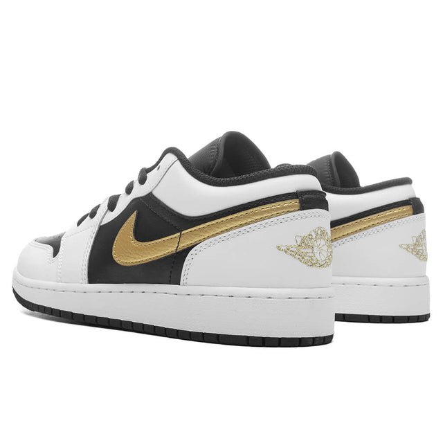 Air Jordan 1 Low (GS) - White/Metallic Gold/Black – Feature