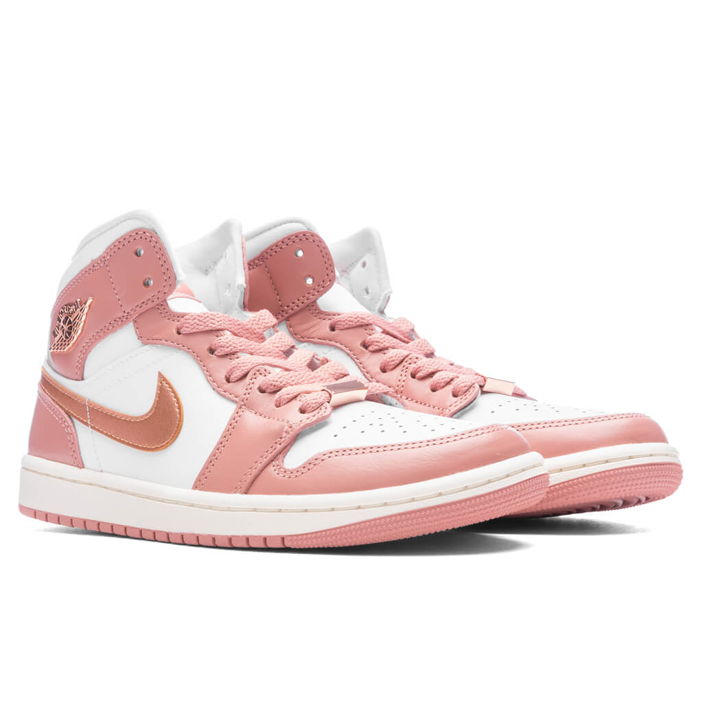 Women's Air Jordan 1 Mid SE - Red Stardust/Metallic Copper/White – Feature