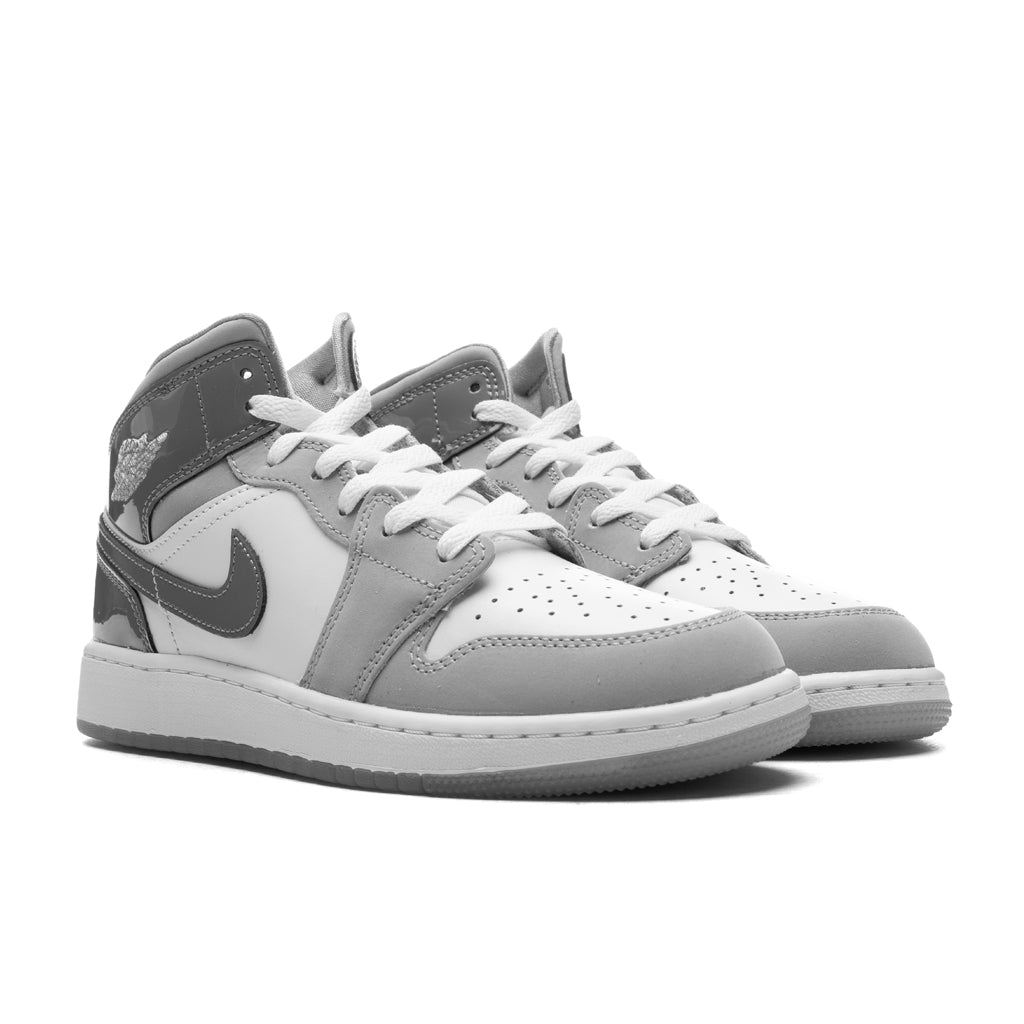 Air Jordan 1 Mid SE (GS) - White/Cool Grey/Medium Grey – Feature