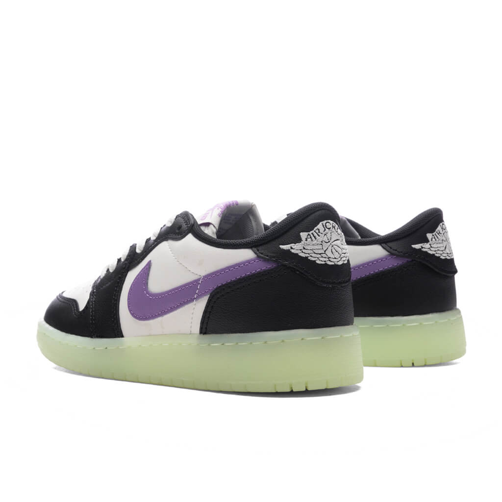 Air Jordan 1 Retro Low OG (GS) - Black/Black Raspberry/Volt Tint – Feature
