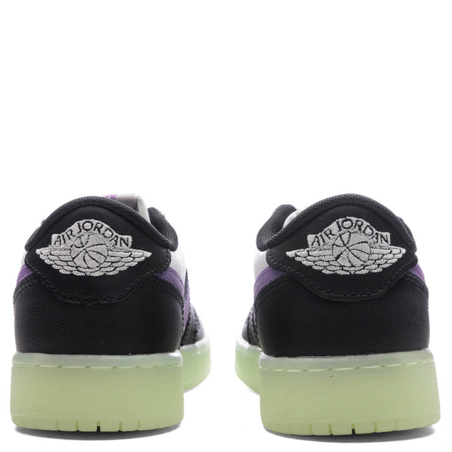 Air Jordan 1 Retro Low OG (GS) - Black/Black Raspberry/Volt Tint – Feature
