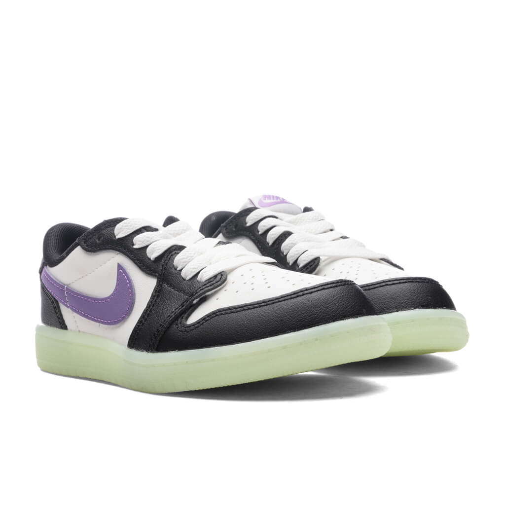 Air Jordan 1 Retro Low OG (PS) - Black/Black Raspberry/Volt Tint – Feature