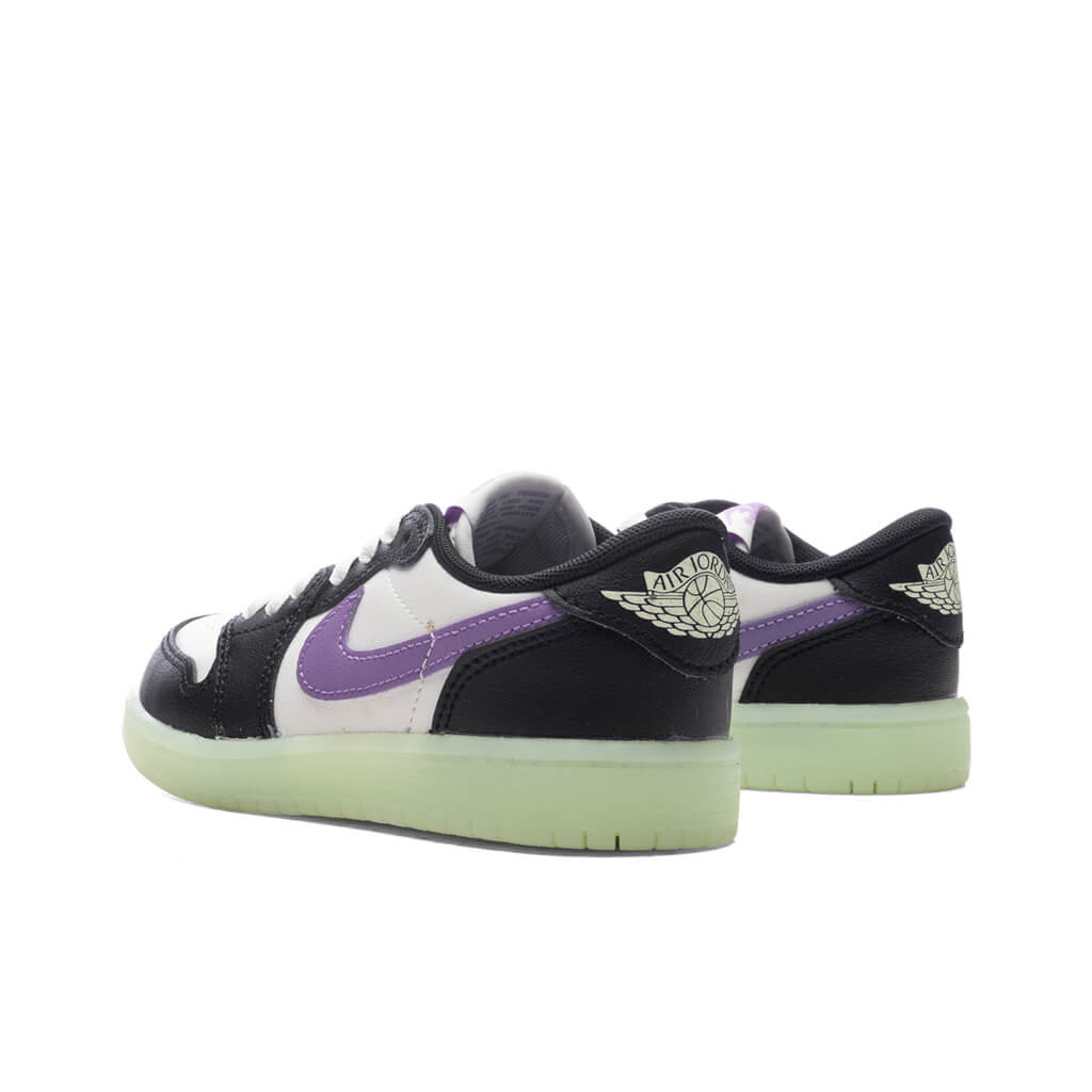 Air Jordan 1 Retro Low OG (PS) - Black/Black Raspberry/Volt Tint – Feature