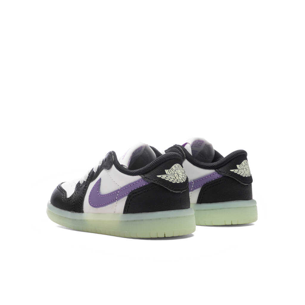 Air Jordan 1 Retro Low OG (TD) - Black/Black Raspberry/Volt TInt – Feature