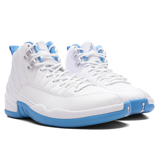 Air Jordan 12 Retro 'Melo' - White/University Blue/Metallic Silver ...
