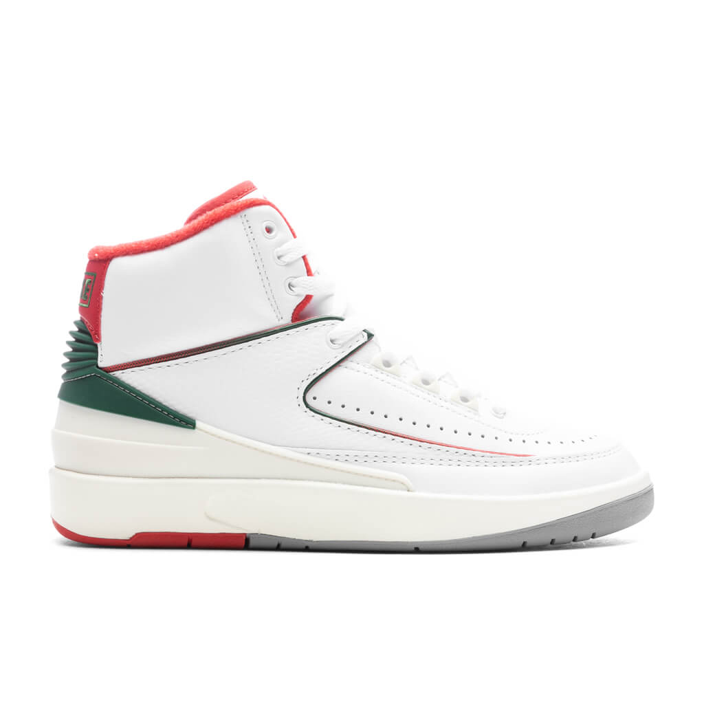 Air Jordan 2 Retro (GS) 'Italy' - White/Fire Red/Fir – Feature
