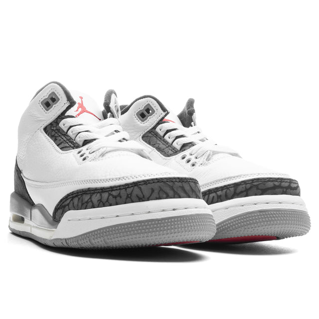 Air Jordan 3 Retro (PS) - Summit White/Fire Red/Cement Grey – Feature