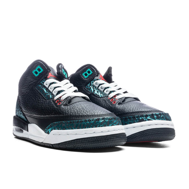 Air Jordan 3 Retro (GS) 'Moto' - Black/Siren Red/Hyper Jade – Feature