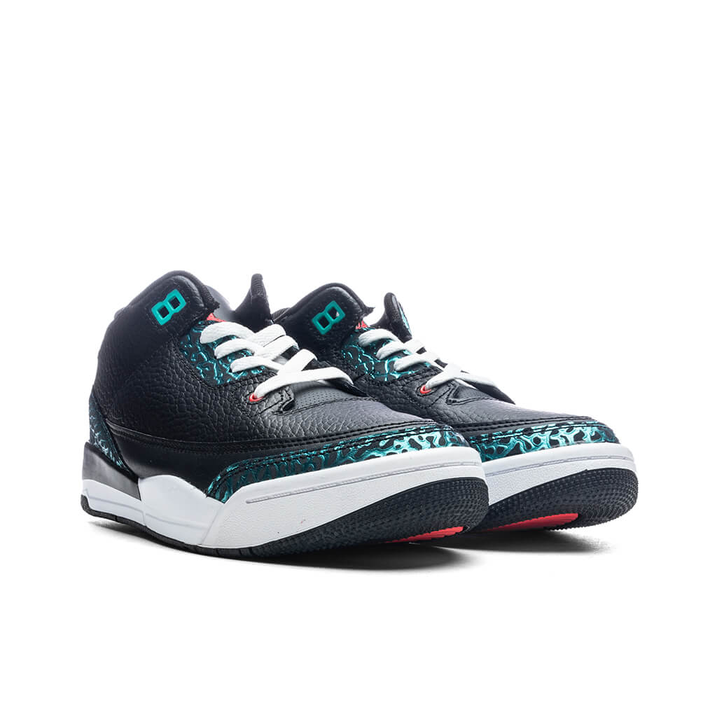 Air Jordan 3 Retro (PS) 'Moto' - Black/Siren Red/Hyper Jade – Feature