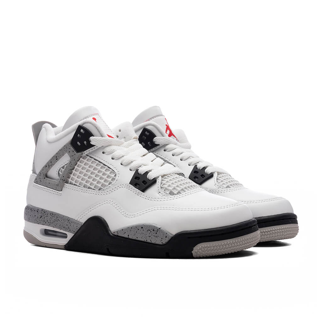 Air Jordan 4 Retro OG 'White Cement' (GS) - Summit White/Fire Red/Ceme ...