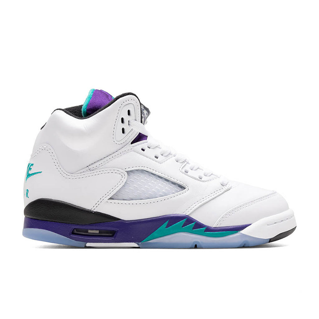 Air Jordan 5 Retro OG 'Grape' (GS) - White/New Emerald/Grape – Feature