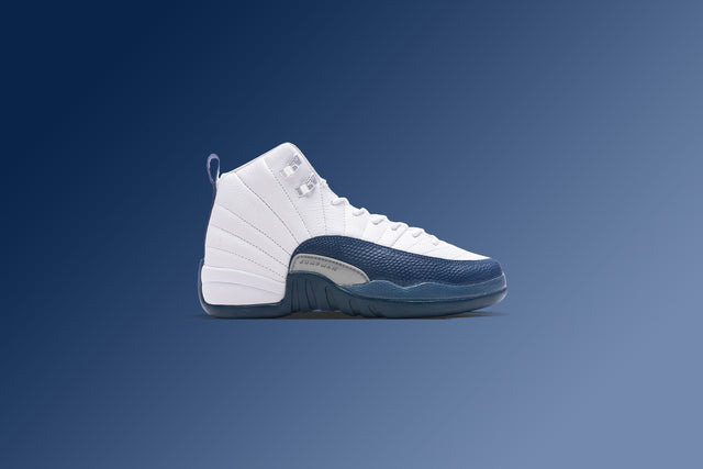 Air Jordan 12 Retro 'French Blue' (GS) - White/French Blue/Metallic Si ...