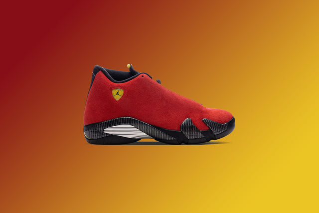 Air Jordan 14 Retro `Ferrari` - Challenge Red/Vibrant Yellow/Black ...