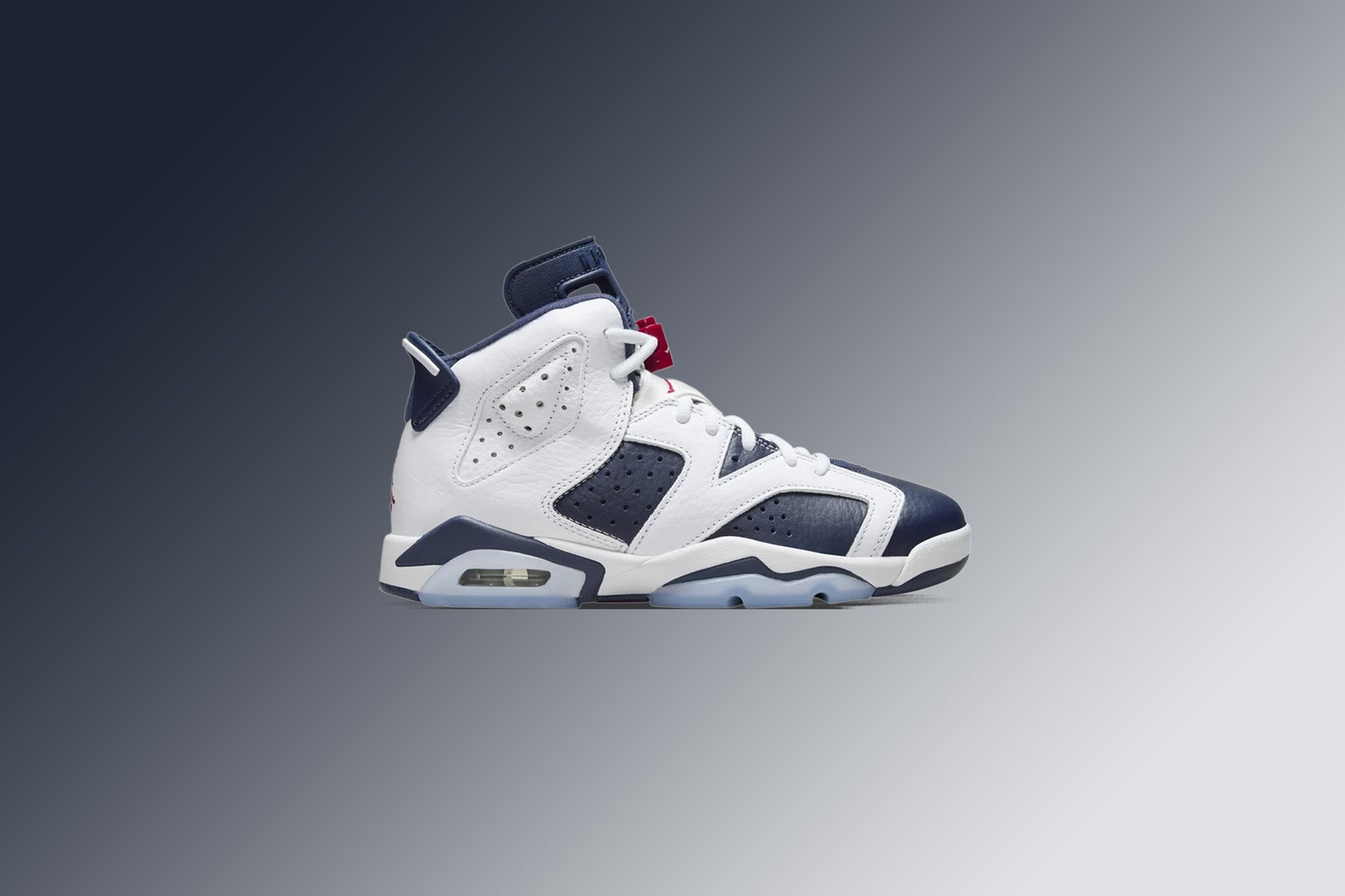 Air Jordan 6 Retro (GS) 'Olympic' - White/Varsity Red/Midnight Navy ...
