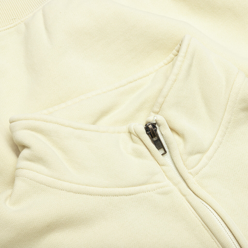 Embroidered Logo Quarter Zip Sweatshirt - Ivory – Feature