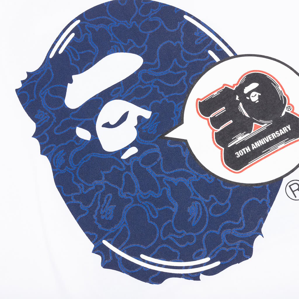 Bape 30th Anniversary Ape Head Tee - White/Navy – Feature