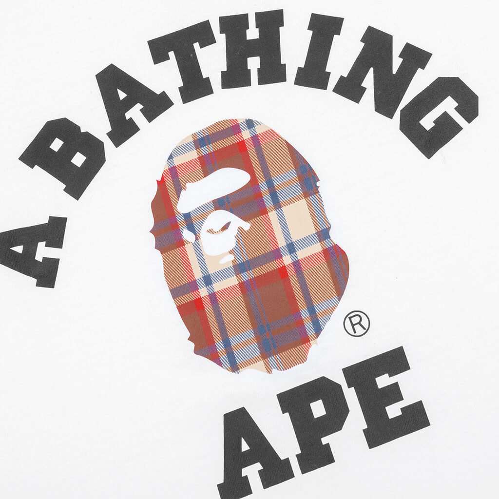 Bape Check College Tee - White – Feature