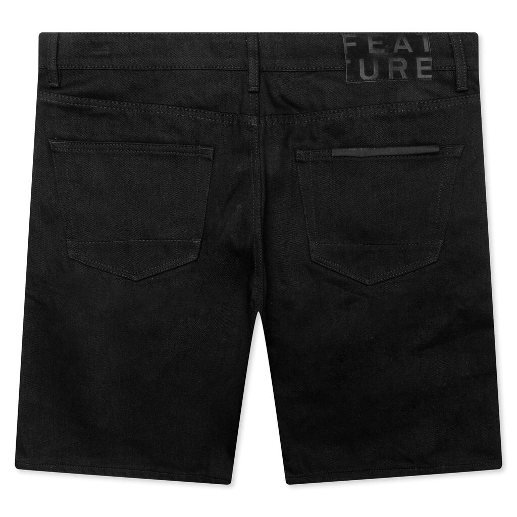 Berry Wide Denim Short - Jet Black – Feature