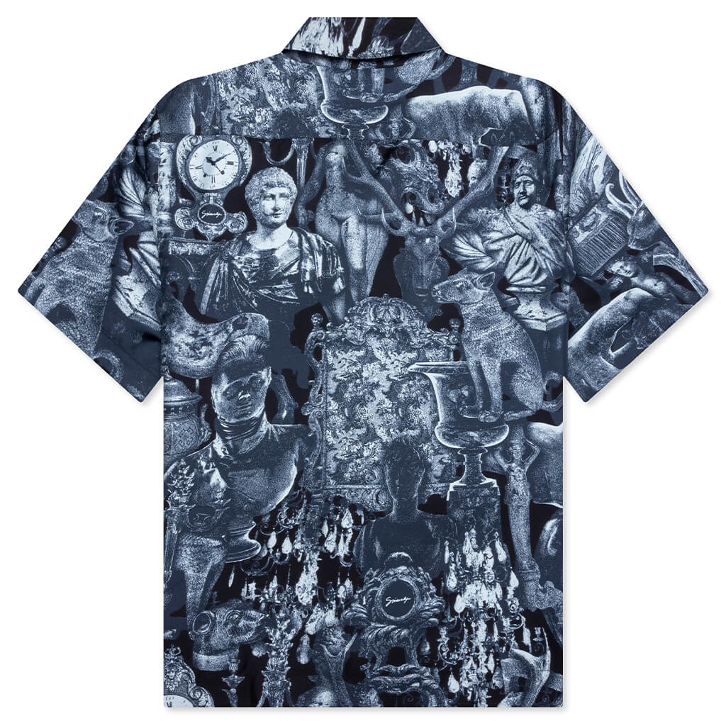 Silk Shirt with Hubert Objects Print - Black/Navy – Feature