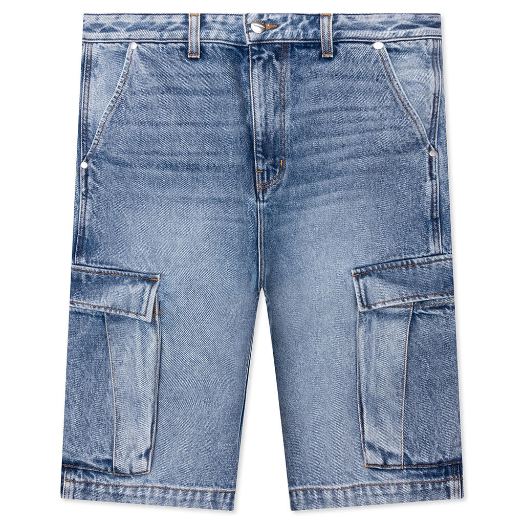 Cargo Denim Baggy Short - Bay Indigo – Feature