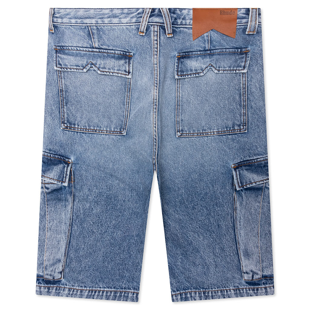 Cargo Denim Baggy Short - Bay Indigo – Feature