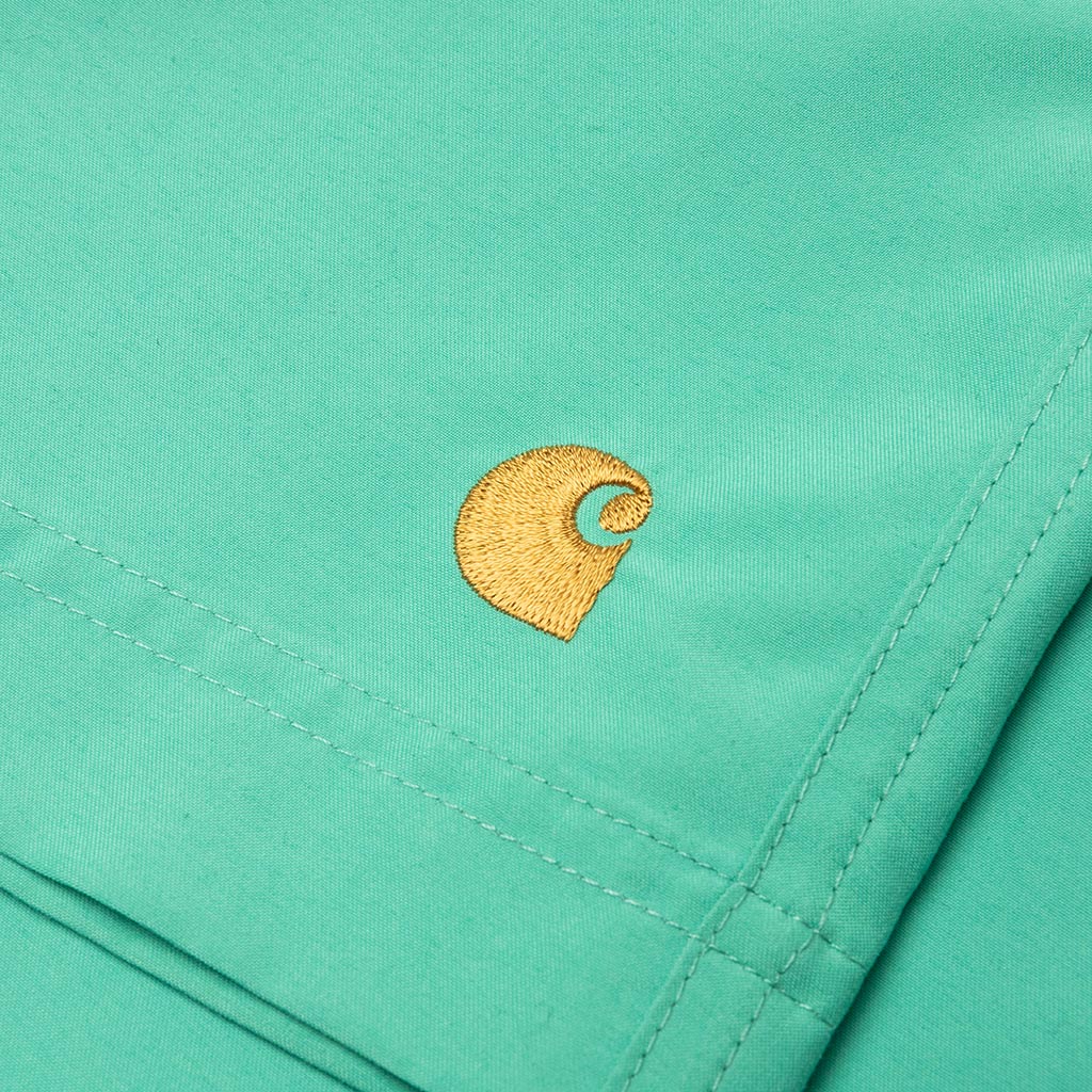 Chase Swim Trunks - Aqua Green/Gold – Feature