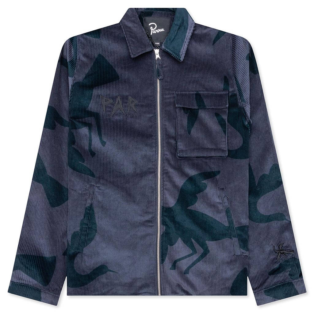 Clipped Wings Shirt Jacket - Greyish Blue – Feature