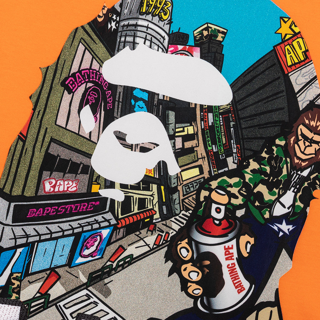 Comic Art Ape Head Relaxed Fit Tee - Orange – Feature