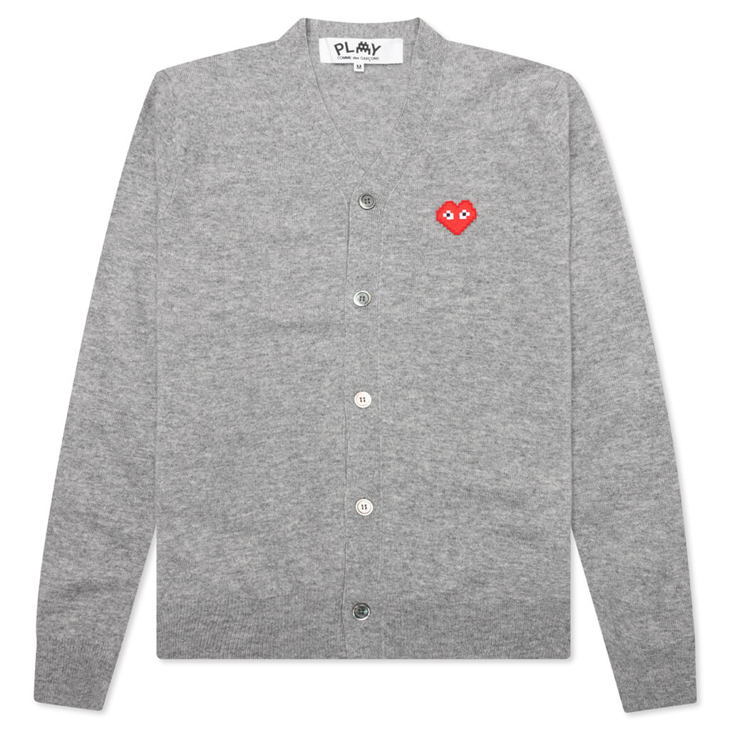 Comme des Garcons PLAY x the Artist Invader Cardigan - Top Grey – Feature