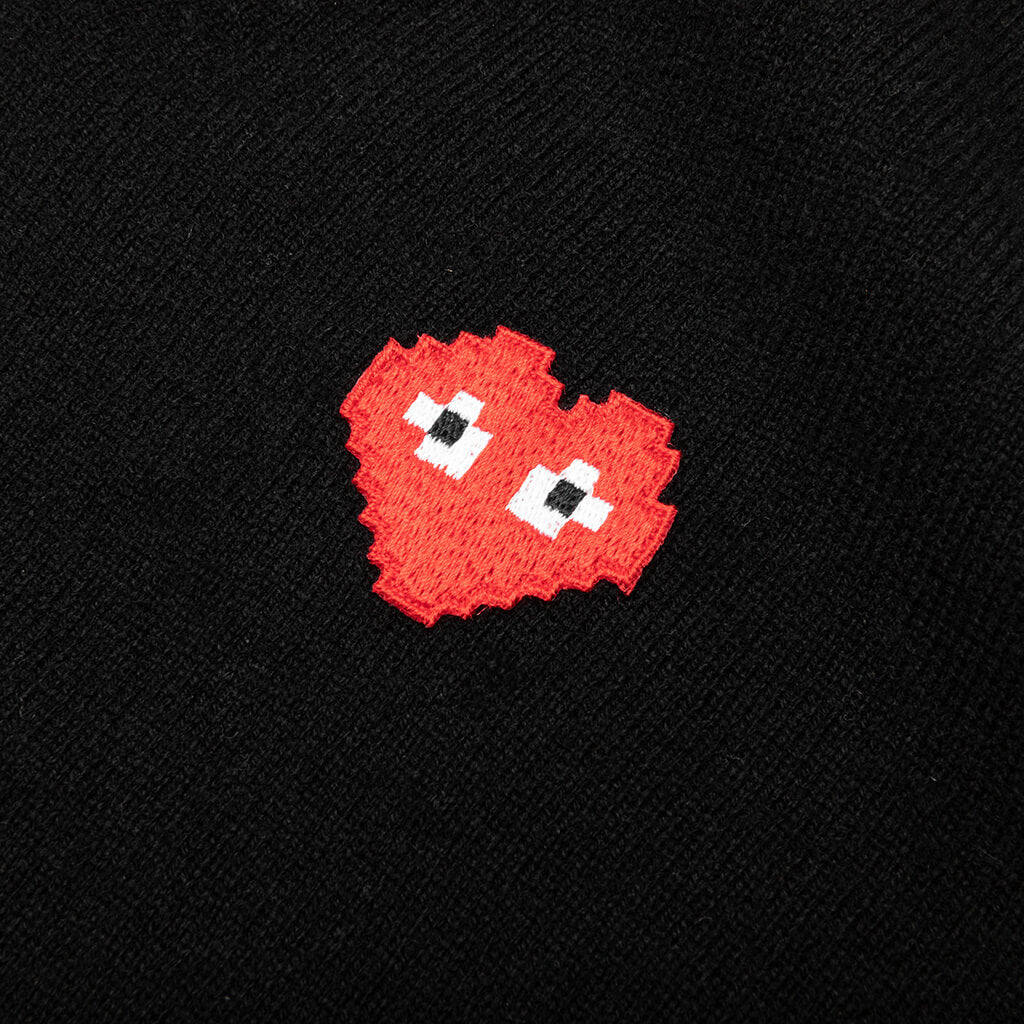 Comme des Garcons PLAY x the Artist Invader V-Neck Pullover - Black ...