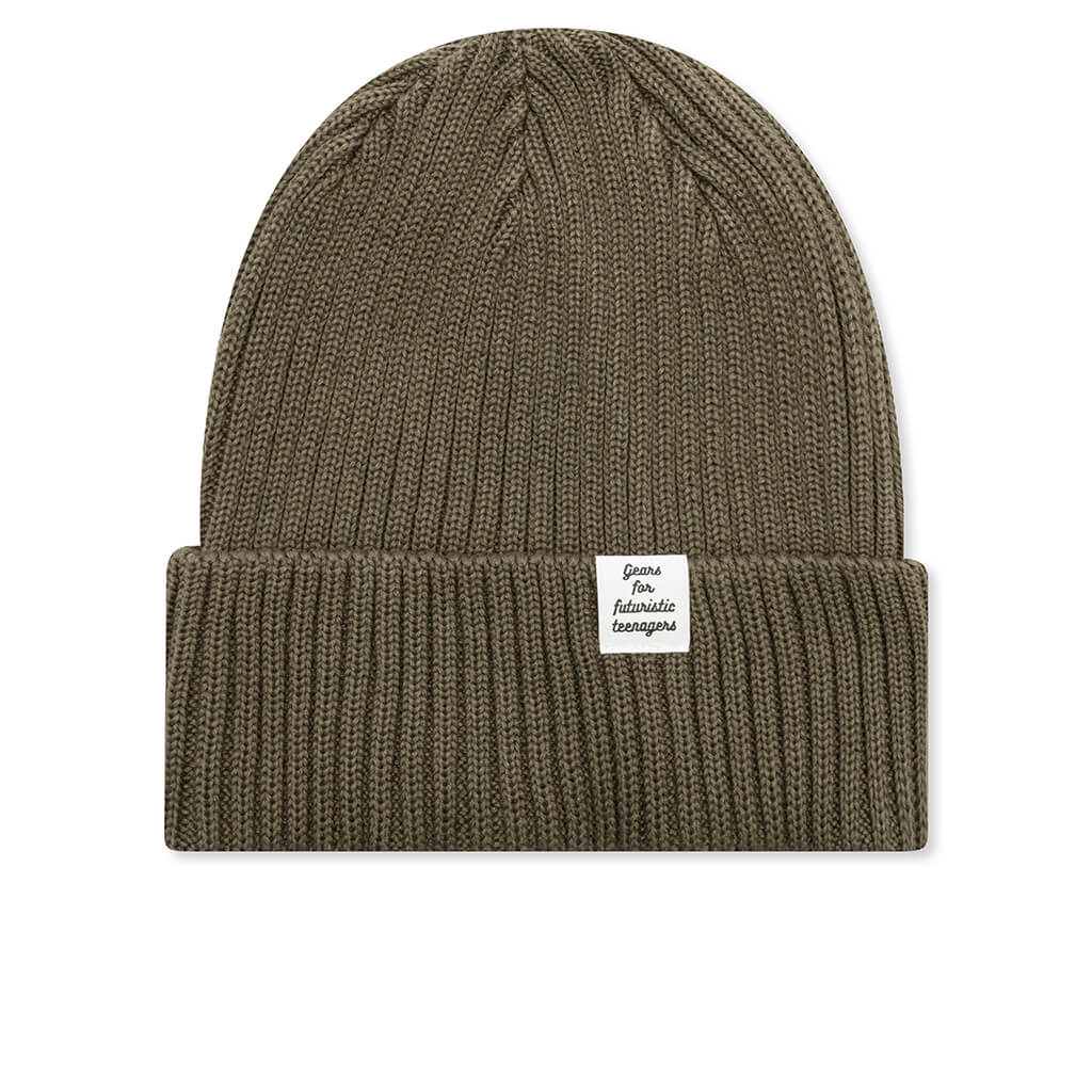 Cotton Rib Beanie - Olive Drab – Feature