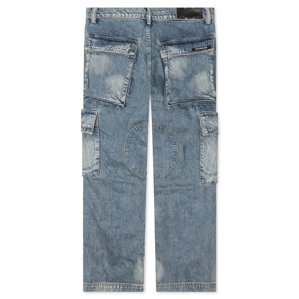 Denim Logo Cargos - Light Wash – Feature