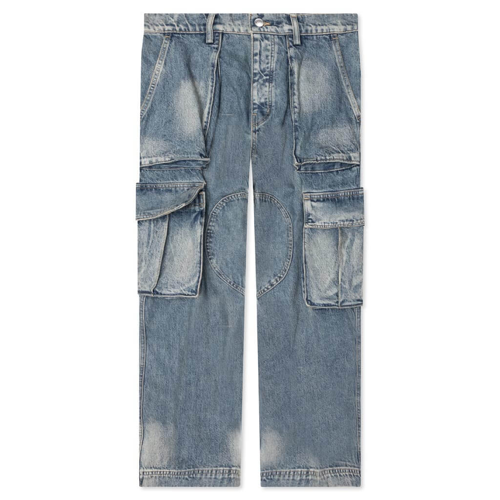 Denim Logo Cargos - Light Wash – Feature
