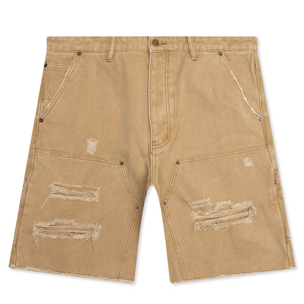 Ryan Double Knee Shorts - Washed Brown – Feature
