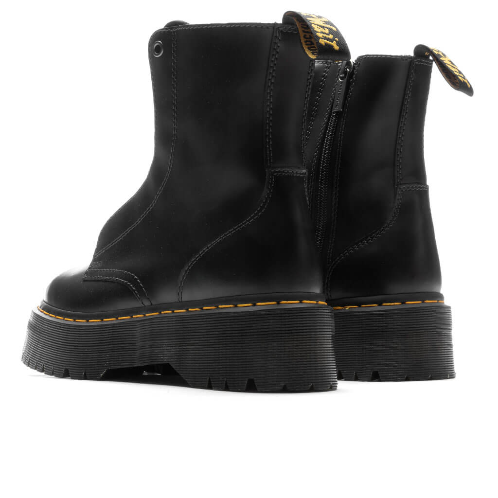 Jarrick Smooth Leather Platform Boots - Black – Feature