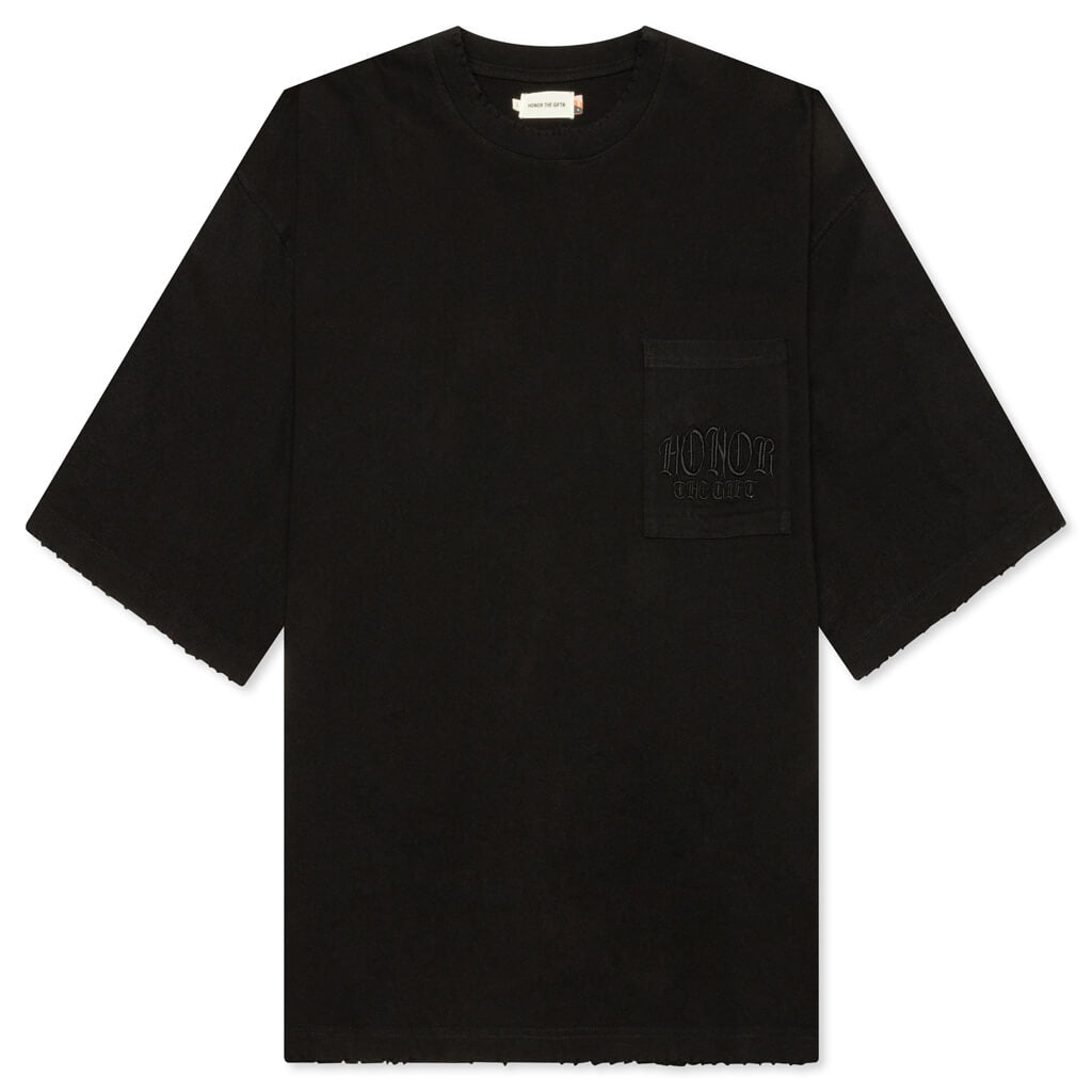 Embroidered Pocket Tee - Black – Feature