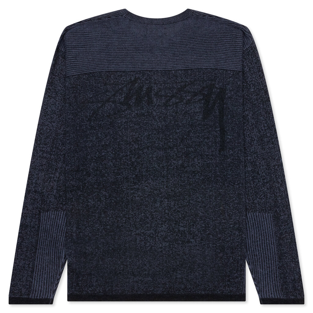 Engineered Panel Sweater - Navy – Feature