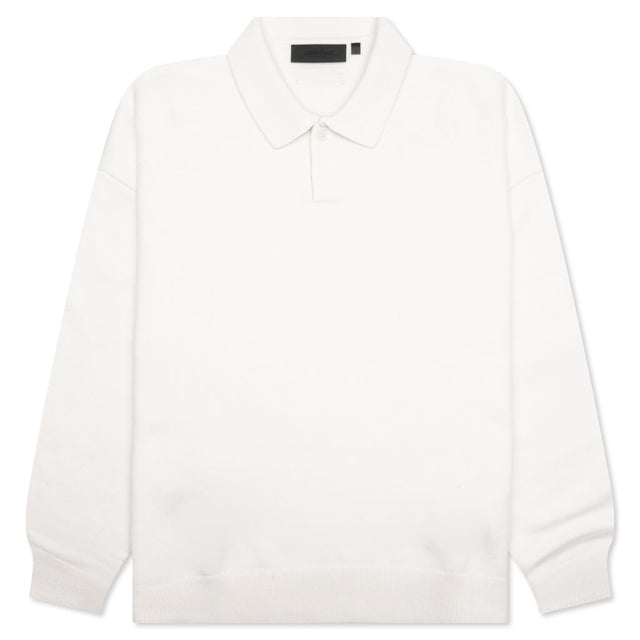 Essentials Knit Polo - Cloud Dancer – Feature